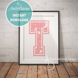 NURSERY LETTER T Print Letter T Letter T Print Letter T - Etsy