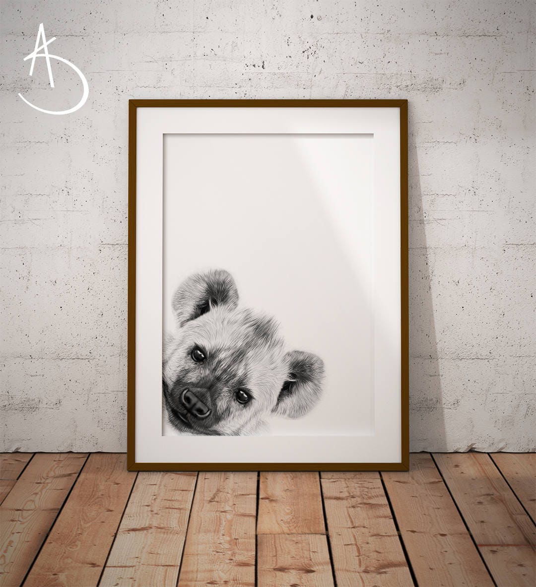 HYENA PRINT, Printable Poster, Safari Printables, Nursery Decor, Black ...