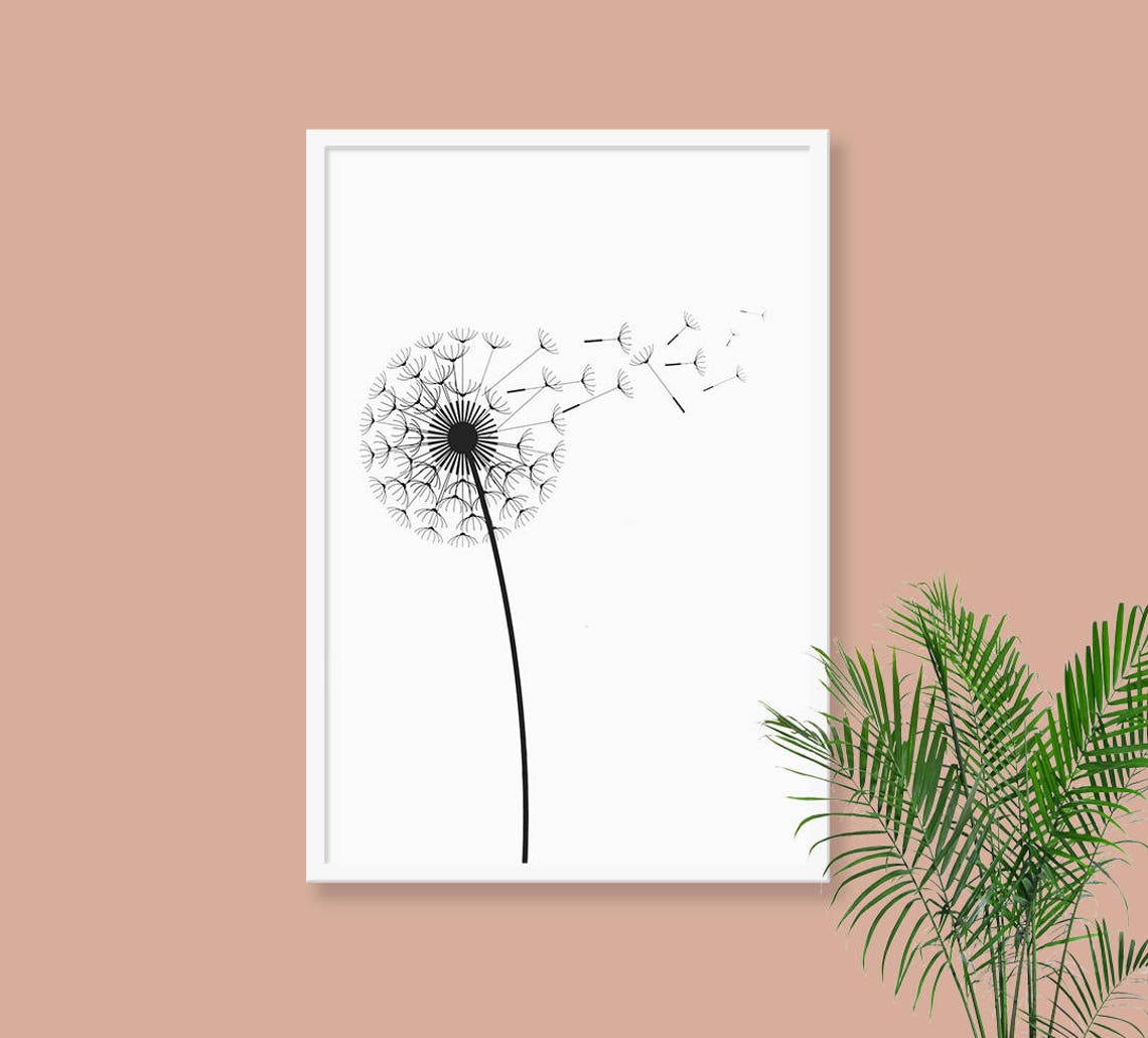 DANDELION PRINT Printables Instand Download Minimalist - Etsy