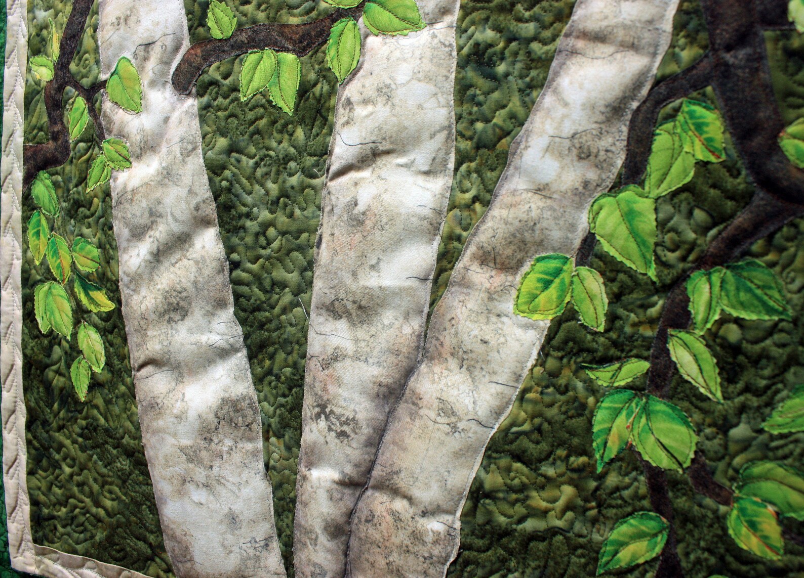 Landscape Quilt Birch Trees Quilted Fiber Art Woodland | Etsy