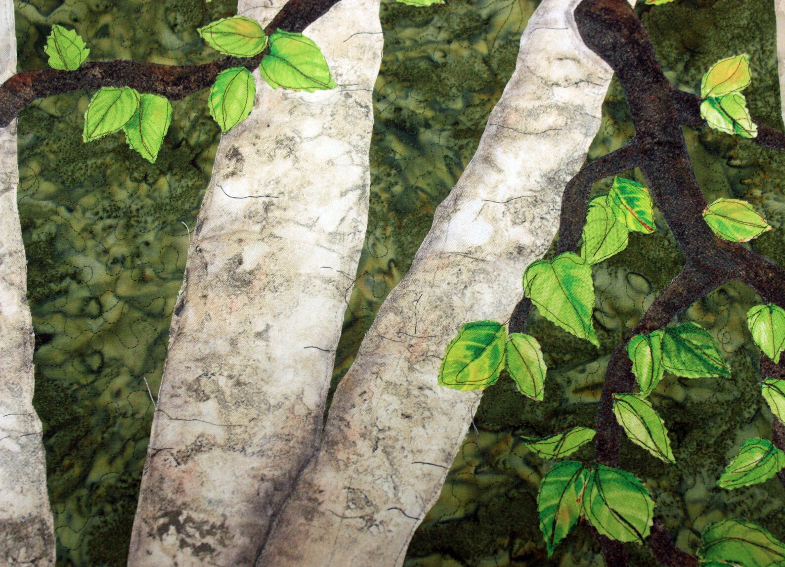 Landscape Quilt Birch Trees Quilted Fiber Art Woodland | Etsy