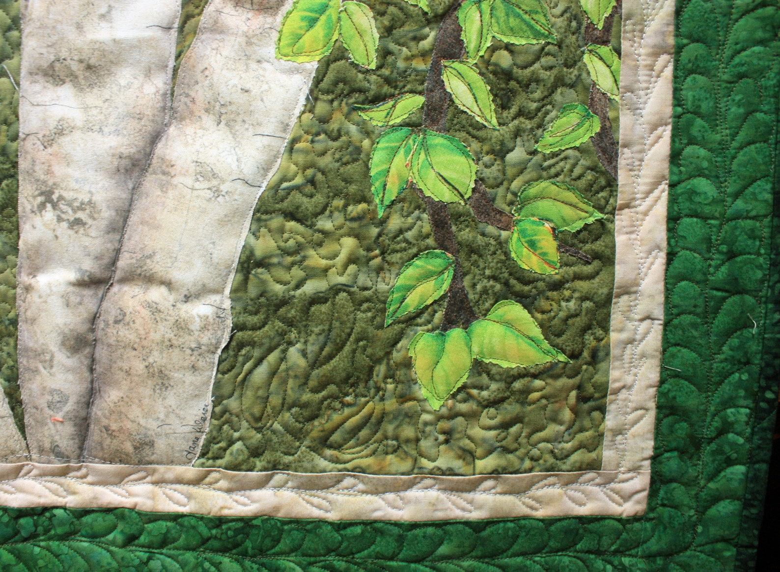 Landscape Quilt Birch Trees Quilted Fiber Art Woodland | Etsy