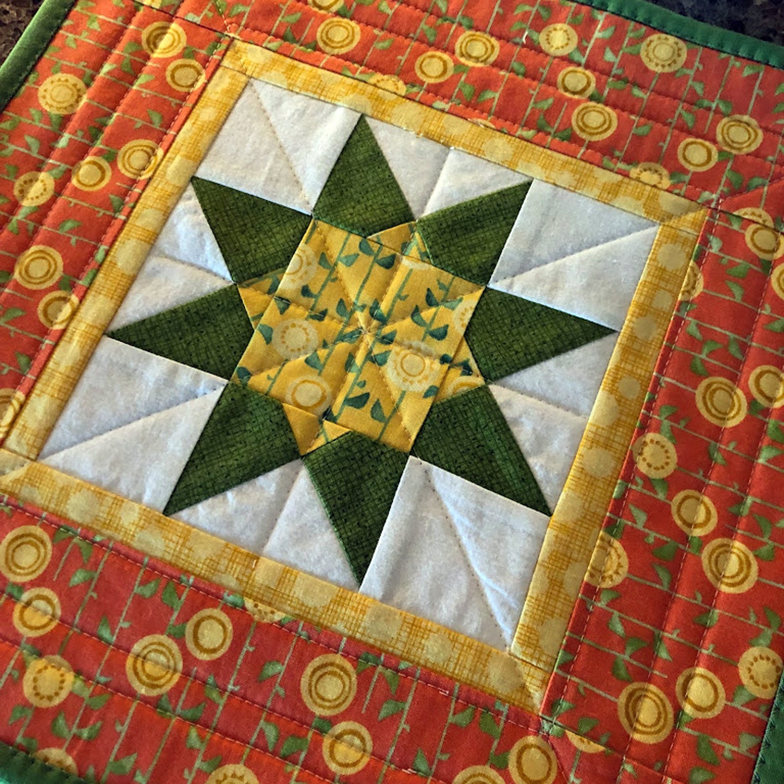 Quilted Table Topper Star Candle Mat Mini Quilt Large Mug | Etsy