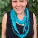 Infinity Scarf, Dyed Scarf in Emerald Turquoise & Black, Tie Dyed ...