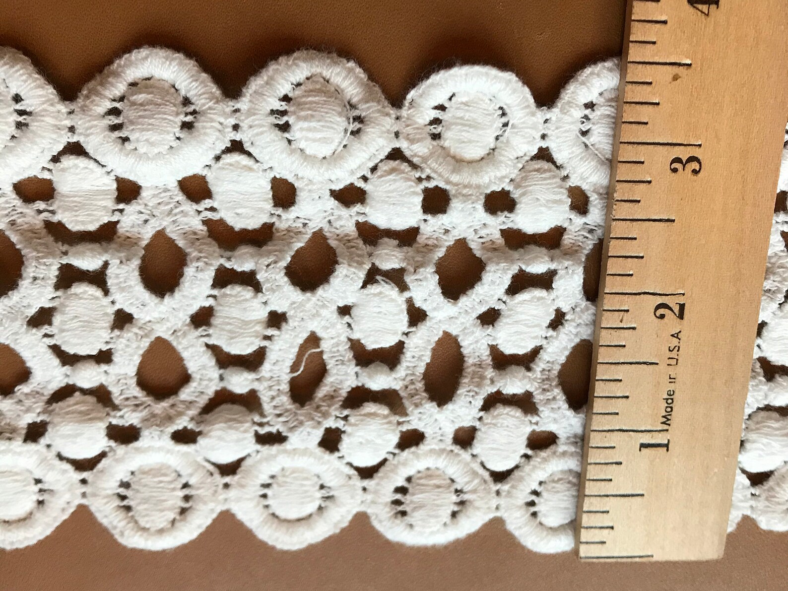 5 Yard Lot, 3 3/4" Lace Trim, White Lace Trim, 2 Scalloped Edges ...