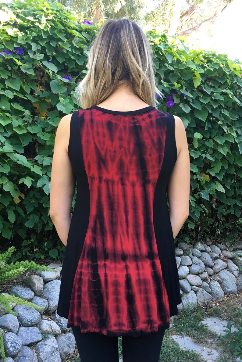 Plus Size Tank Top Red Top Plus Size Red & Black Top Woman - Etsy