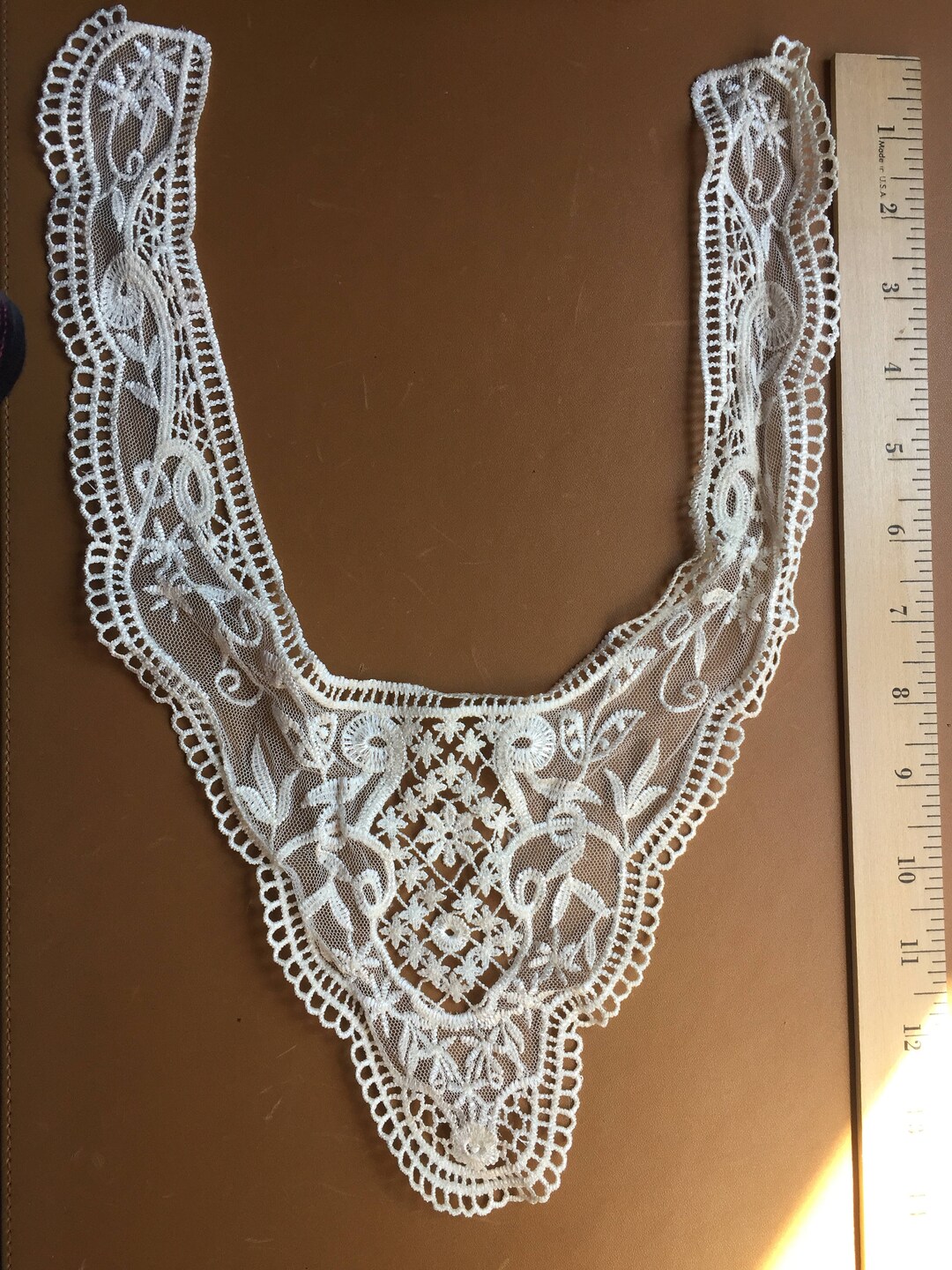 Lot of 10 Lace Insert, Ecru Lace Patch, Net Lace With Embroidery, Poly ...