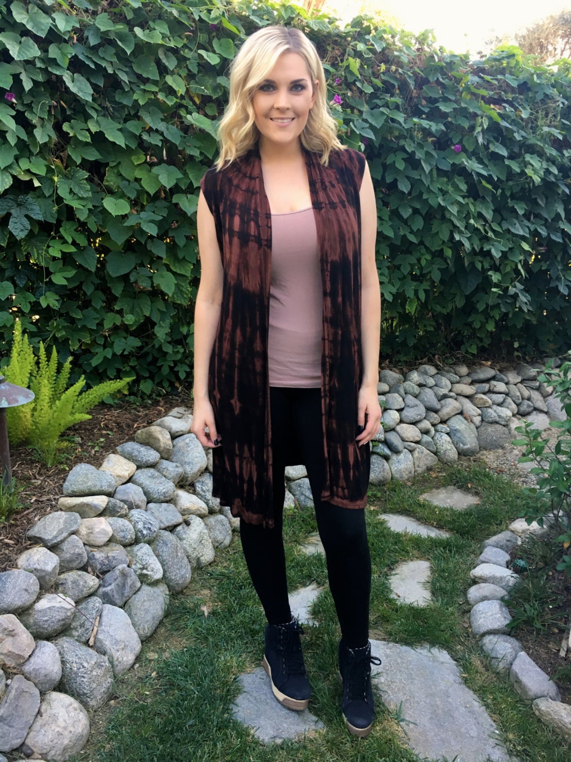 Plus Size Long Vest, Plus Size Long Cardigan, Tie Dye Cardigan, Womens ...