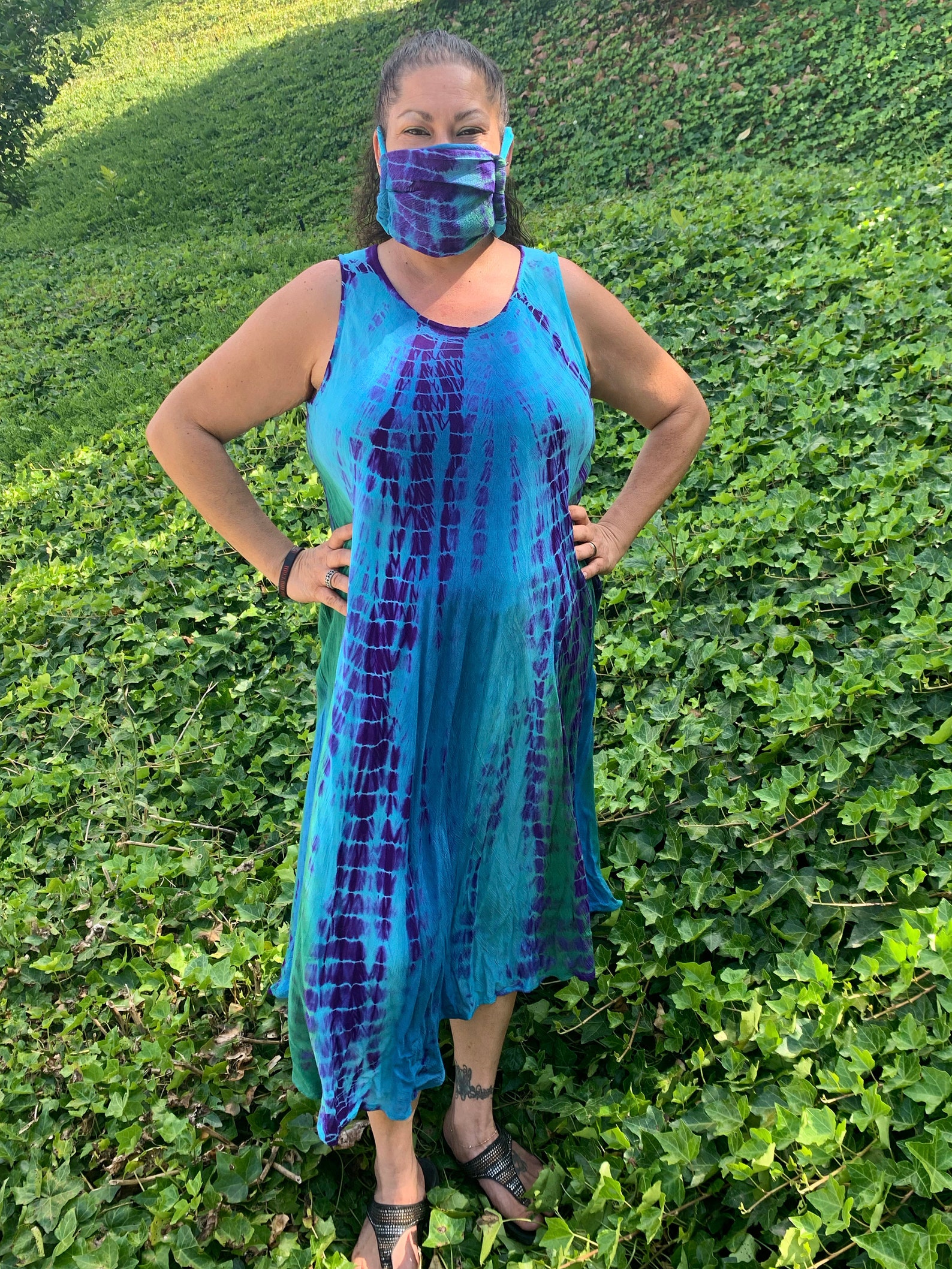 Plus Size Summer Tank Dress Tie Dye Tank Dress Cotton Gauze Etsy