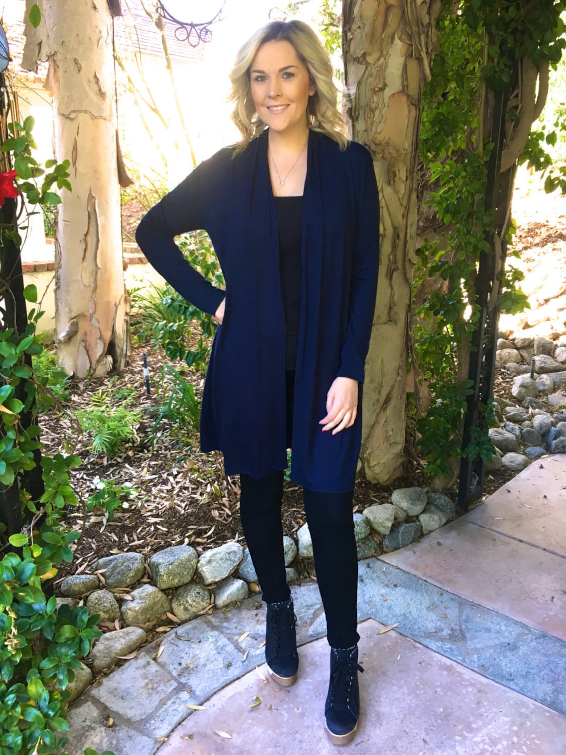 Plus Size Navy Cardigan, Long Cardigan, Plus Size, Cardigan, Solid Navy ...