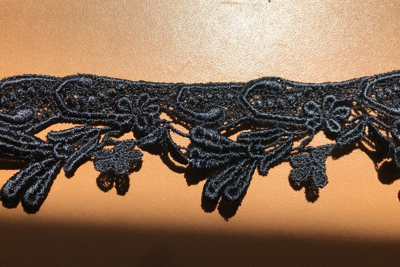 3 Yards, 1 3/4" Lace Trim, Black Lace Trim, 1 Scalloped Edges, 5 Yard ...