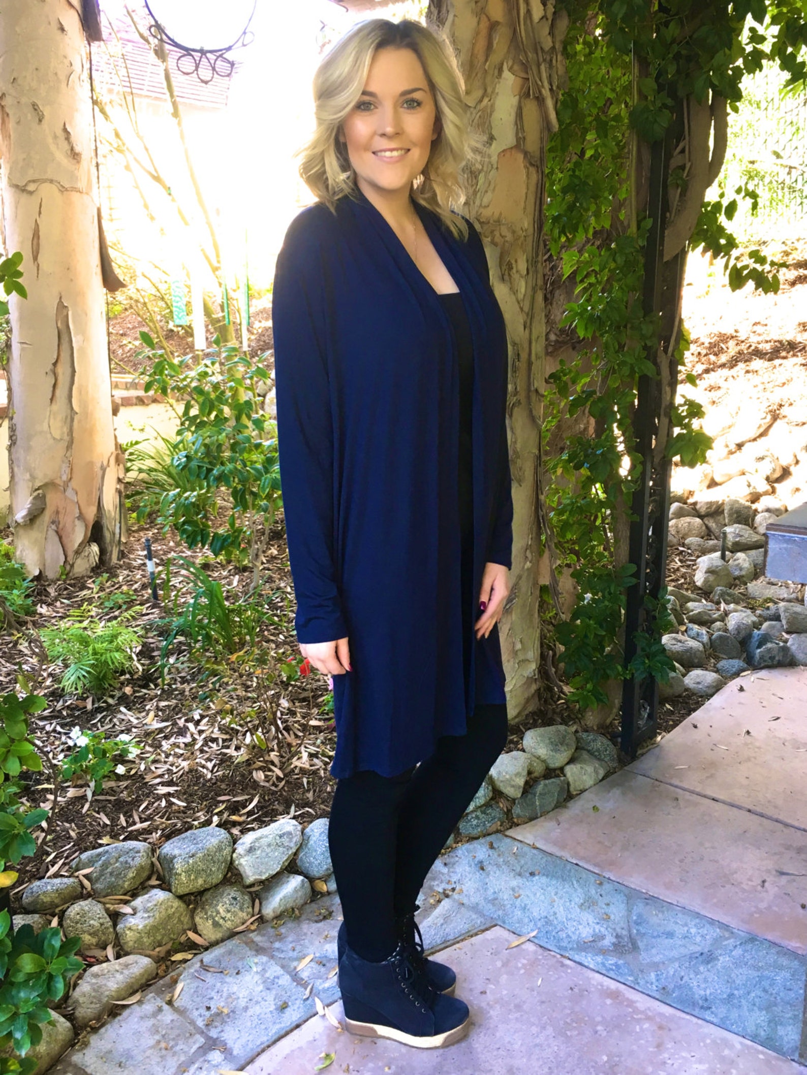 Plus Size Navy Cardigan, Long Cardigan, Plus Size, Cardigan, Solid Navy ...