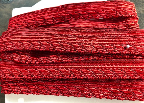 Antique Woven 5/8 Trim Woven Trims Red Black Woven | Etsy
