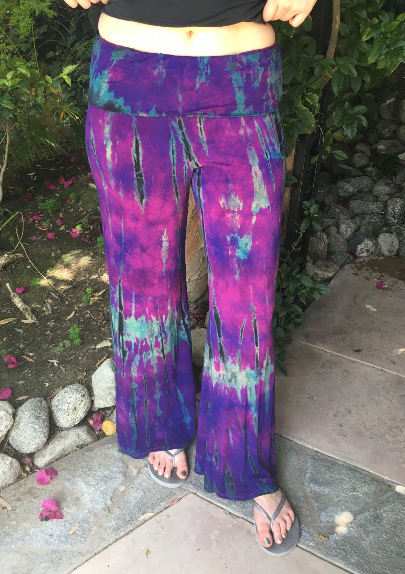 Tie Dye Pants Boho Pants Womens Legging Funky Pants Wide Etsy
