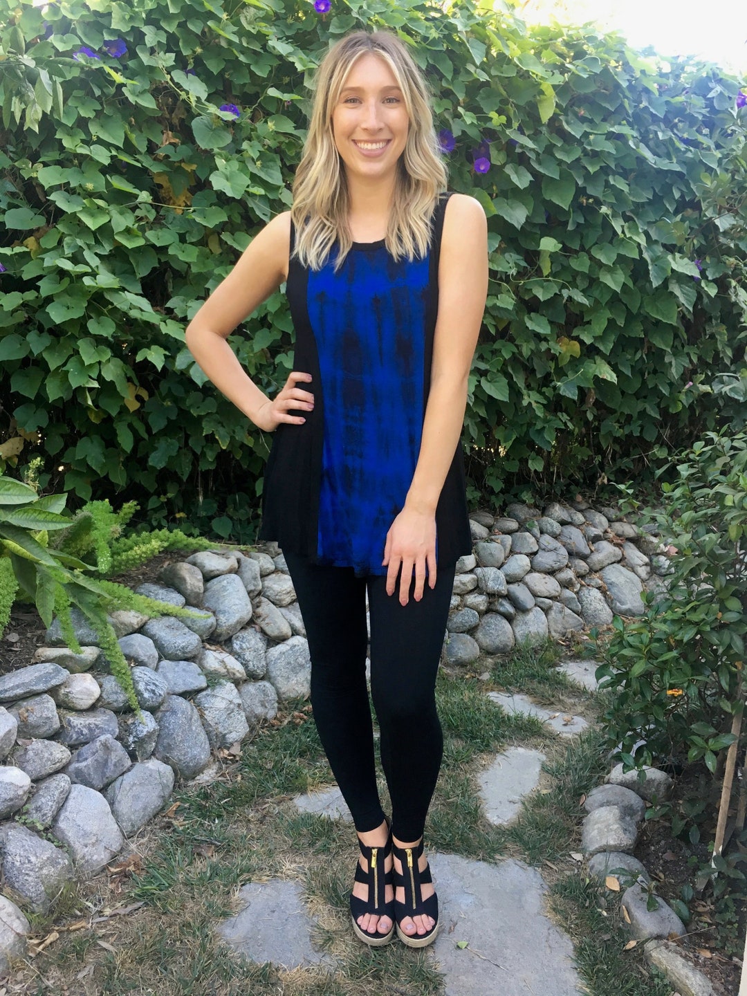 Tunic Tank Tops, Tie Dye Tunic, Tank Tops, Women's Tank Top, Black ...