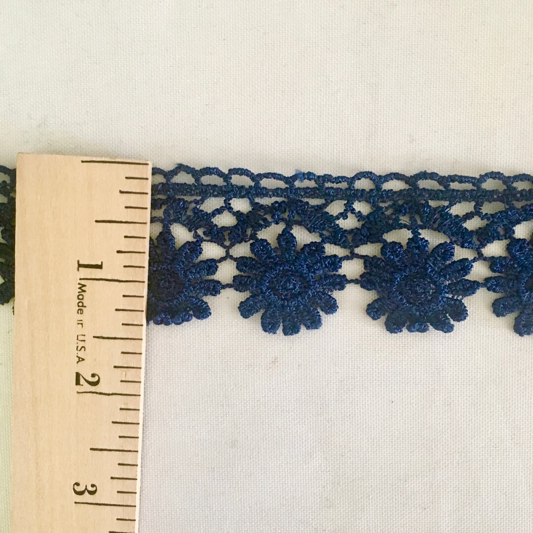 10 Yard Lot 1 1/2 Lace Trim Navy Blue Venice Lace - Etsy