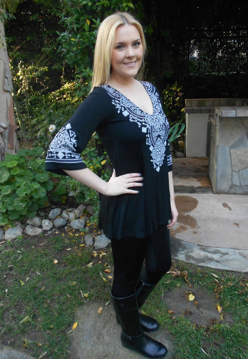 Boho Tunic Tops Tunics Womens Clothing Western Top Womens - Etsy