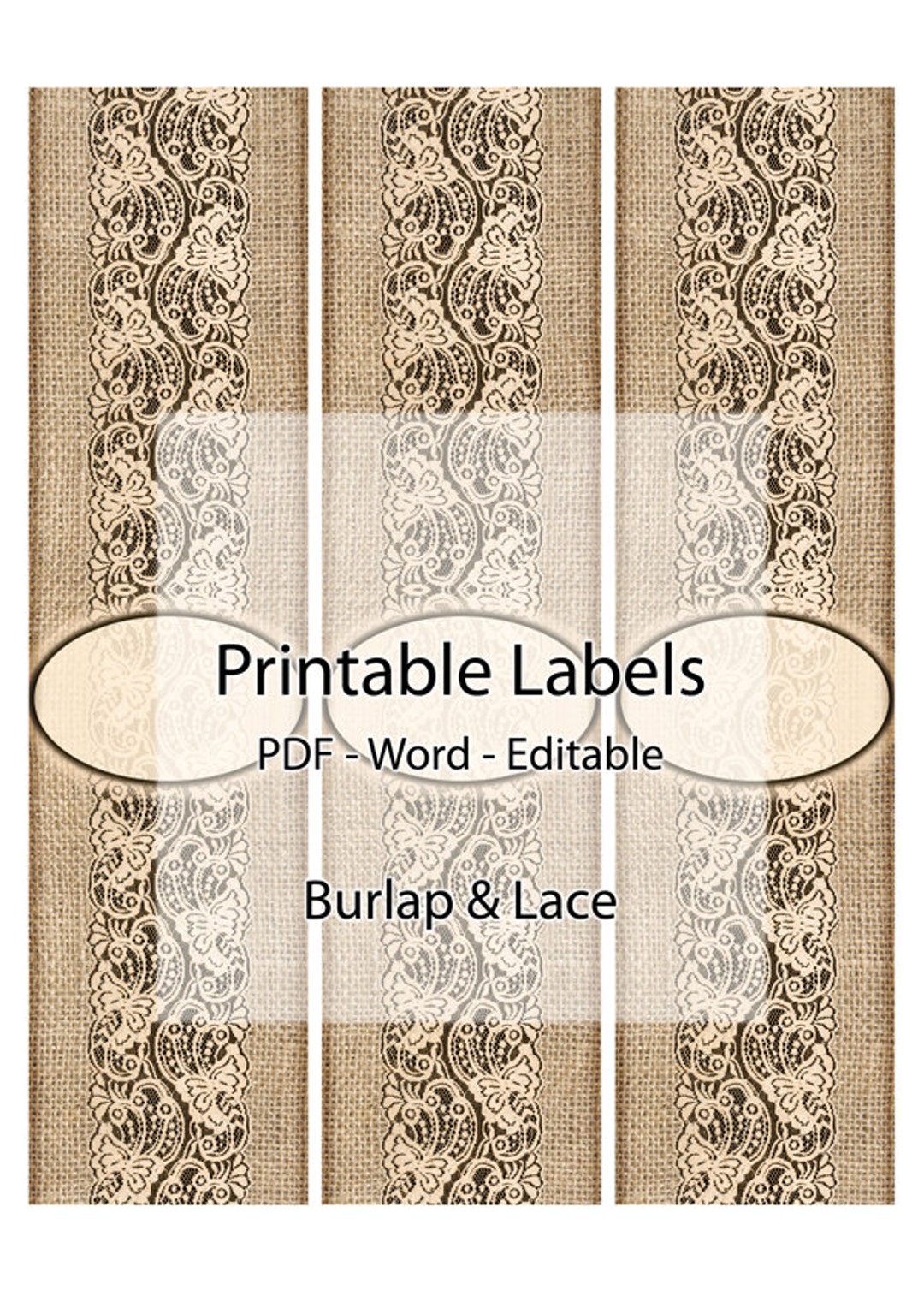 Soap Labels Printable Editable Label Digital Burlap Lace Hessian Fabric ...