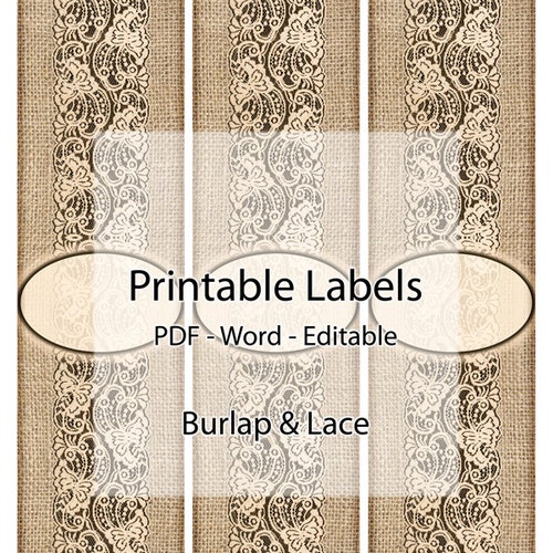 Soap Labels Printable Editable Label Digital Burlap Lace - Etsy