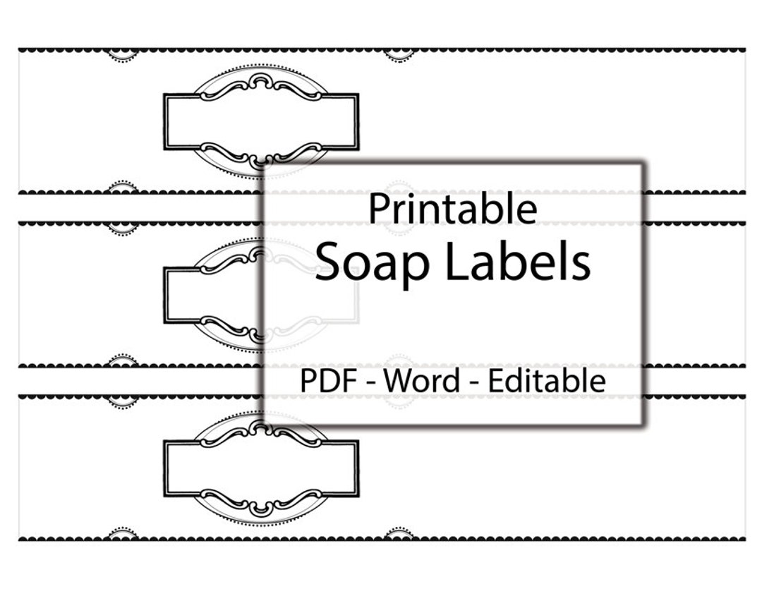 Soap Labels. Printable Editable Label Blank Band Grayscale Vintage ...