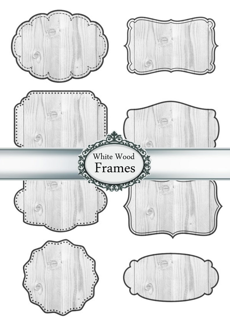 Digital Frames Labels Tags Clipart Paper Texture Wood Rustic - Etsy UK
