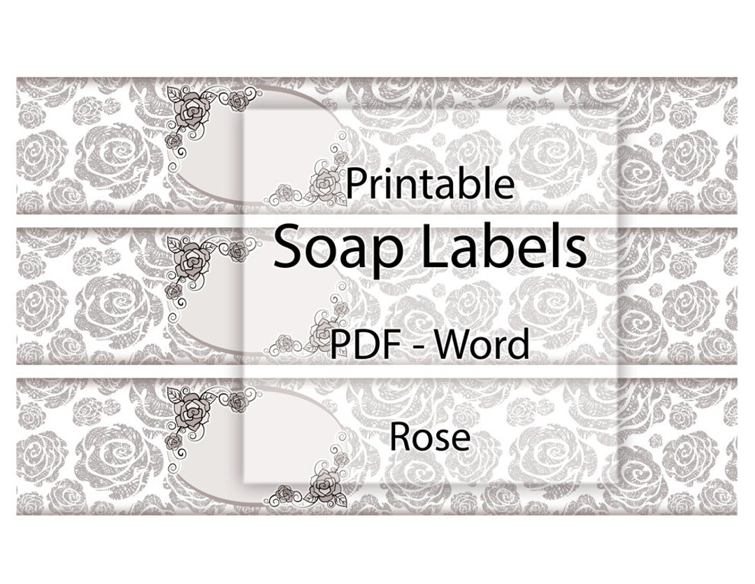 Soap Labels Printable Rose Editable Label Blank Band Grayscale Vintage ...