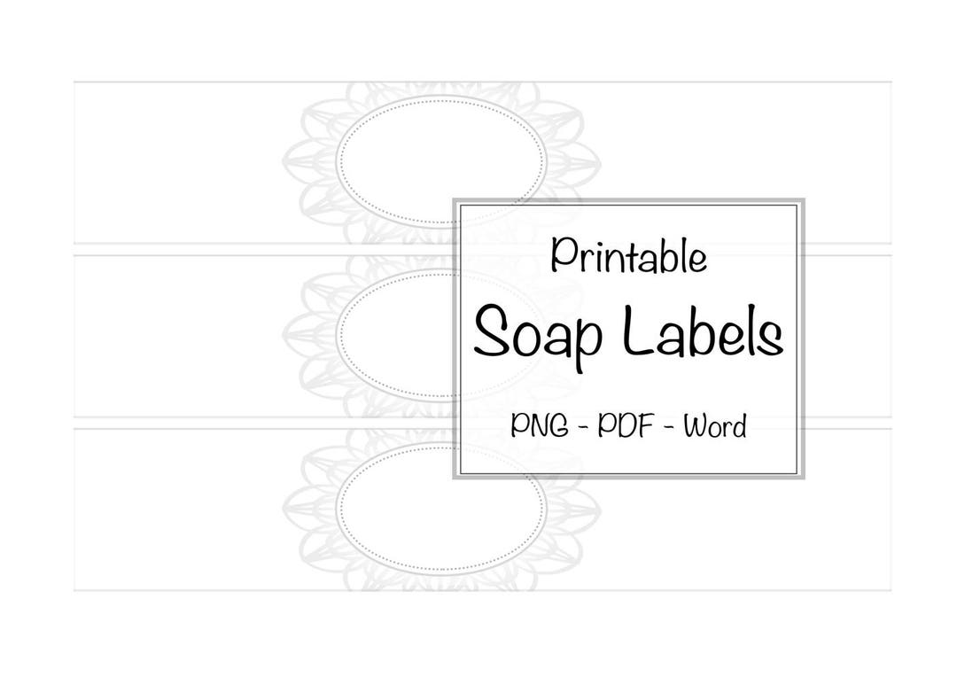 Soap Label Printable Simple Design Handmade Digital Wrapper Soap Candle ...