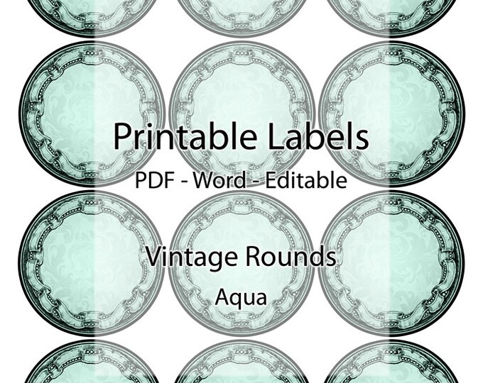 Round Labels Jar Container Printable Editable Label Digital Stickers ...