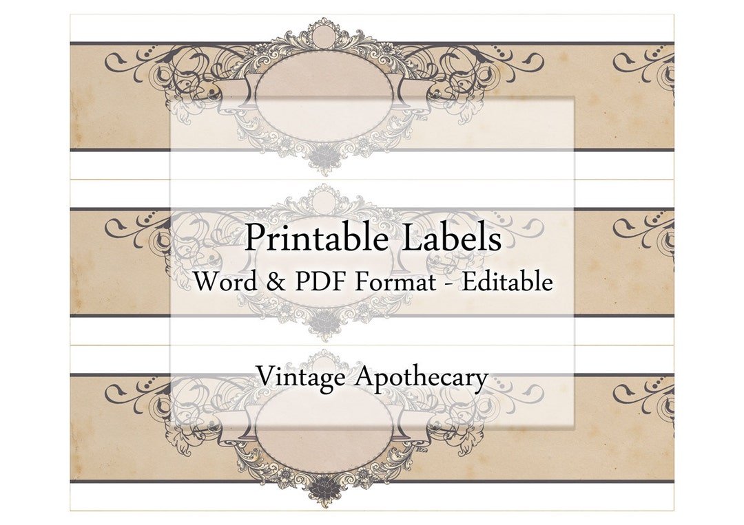 Soap Labels Printable Apothecary Editable Label Band Floral Custom Old ...