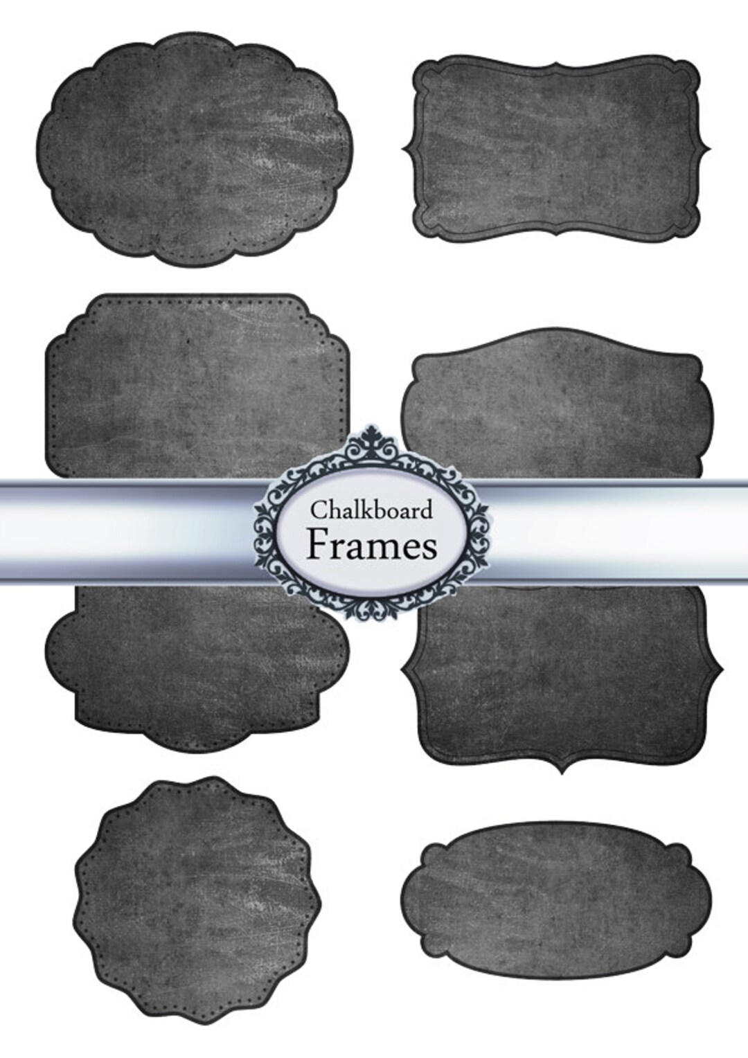 Digital Frames Labels Tags Chalkboard Clipart Texture Rustic Frame ...
