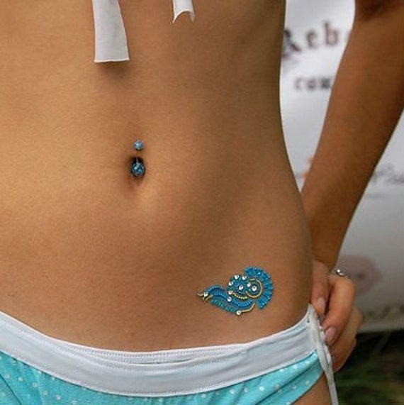 Swimwear Belly Button Rings Navel Jewelry Temporary Tattoo AWJ 2 Etsy