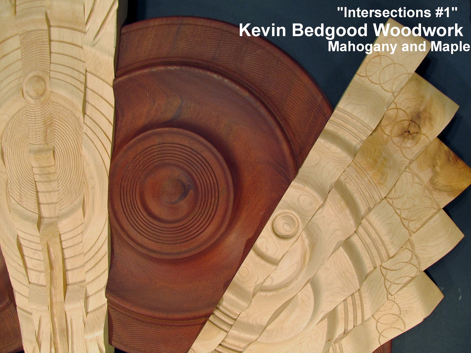 Sculpture turned wood, Intersections 1, wall hanging
