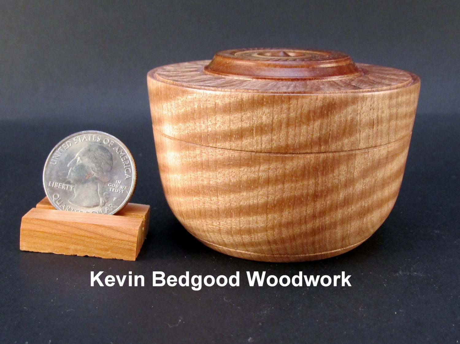 Box lidded container Pyinma, Asian Satinwood hand turned with Lignum ...