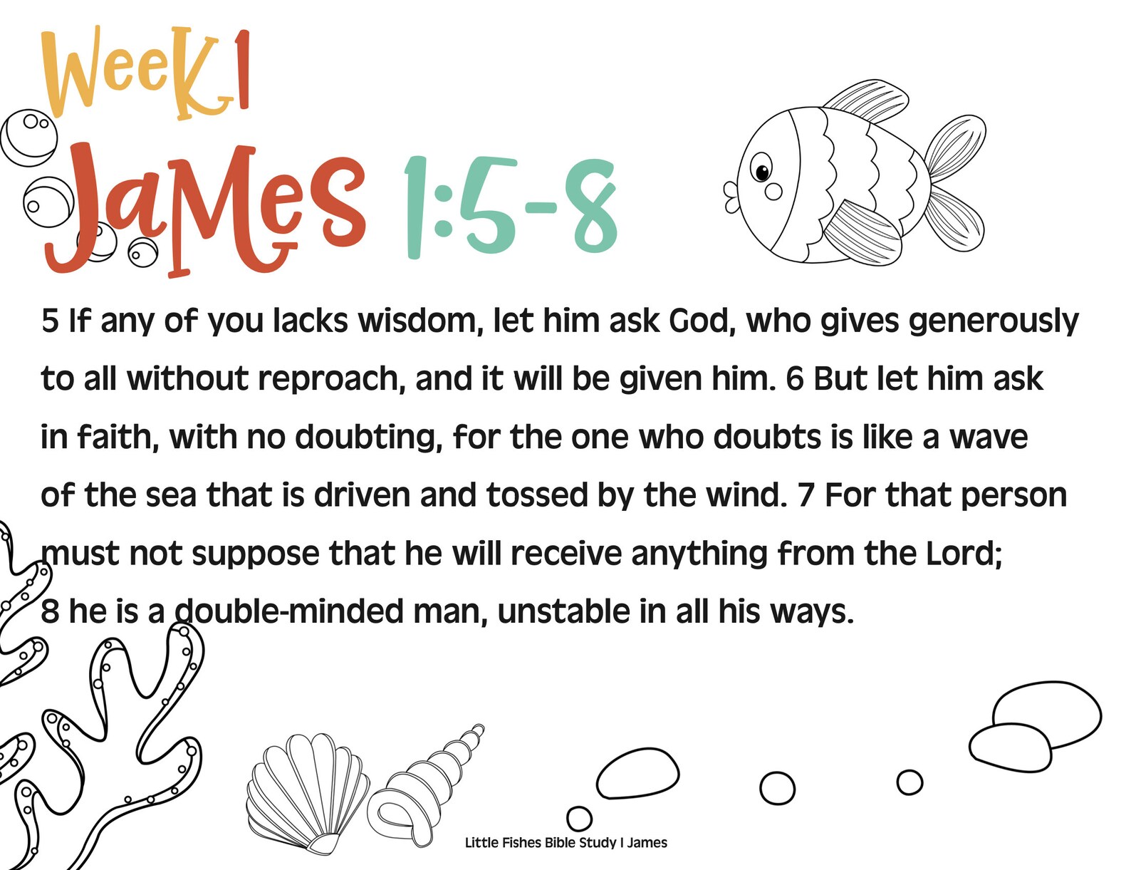 James Little Fishes Inductive Bible Study Bible Study for | Etsy