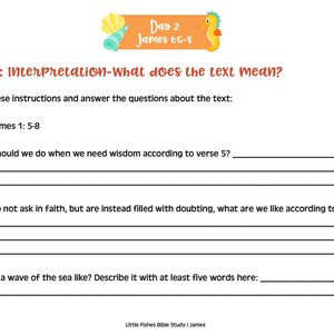 James Little Fishes Inductive Bible Study Bible Study for - Etsy