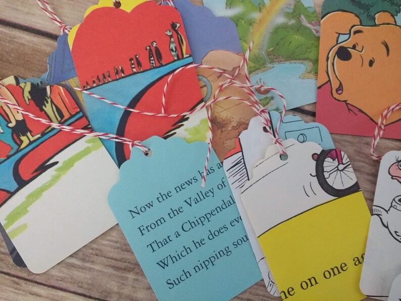 Children's Book Tags 30 Tags Book Page Gift Tags - Etsy