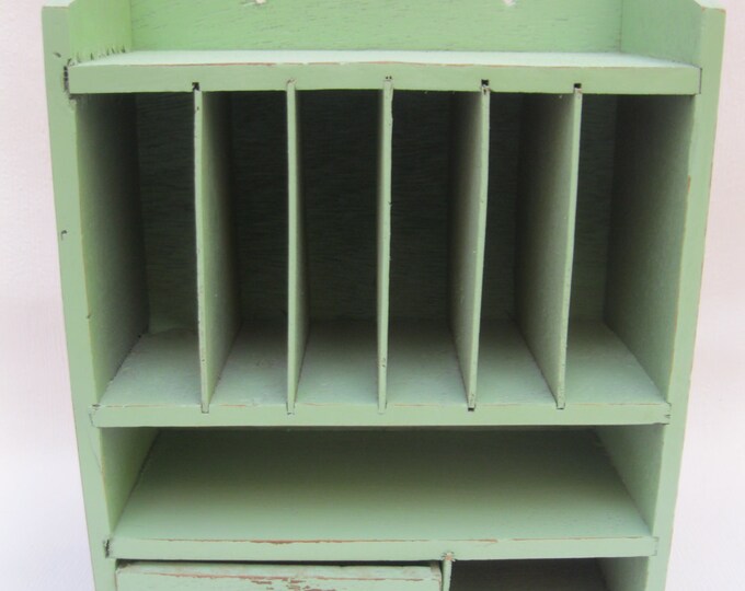 Mint Green Shabby Chic Wall or Desk Top Storage Organizer - Etsy