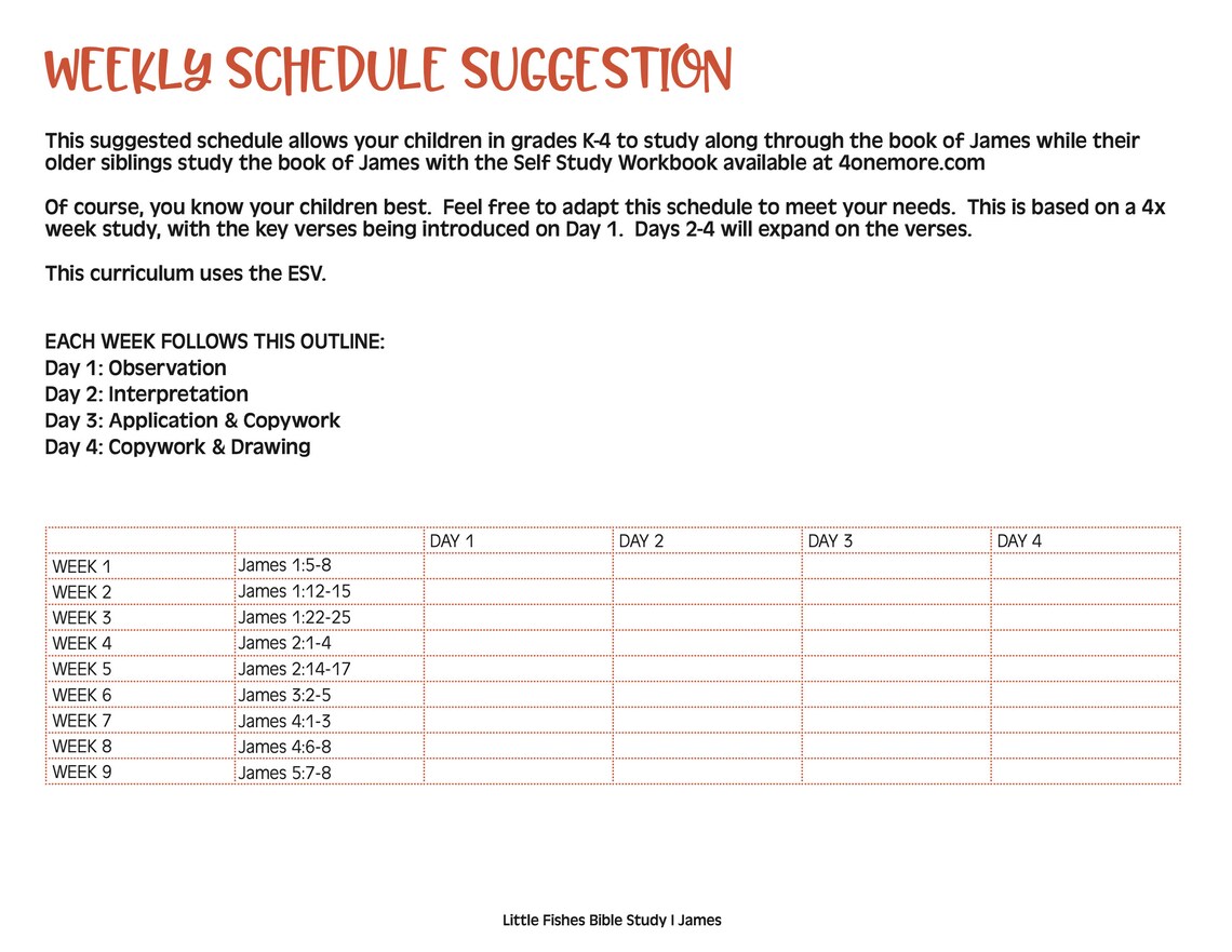James Little Fishes Inductive Bible Study Bible Study for | Etsy