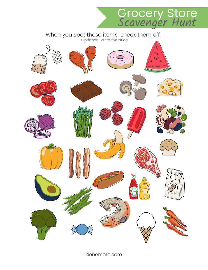 Grocery Store Scavenger Hunt Homeschool Printable Homeschool - Etsy