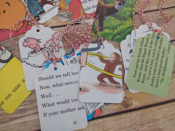 Children's Book Tags 30 Tags Book Page Gift Tags - Etsy
