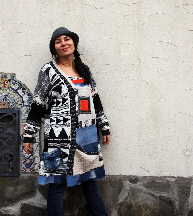 Plus Size 3X L-XXL Crazy Sweaters Fur and Blue Denim - Etsy