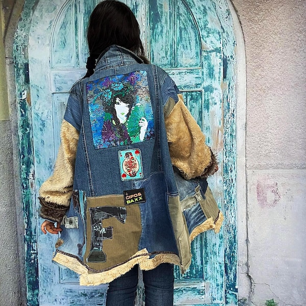 Grunge Denim Jacket - Etsy