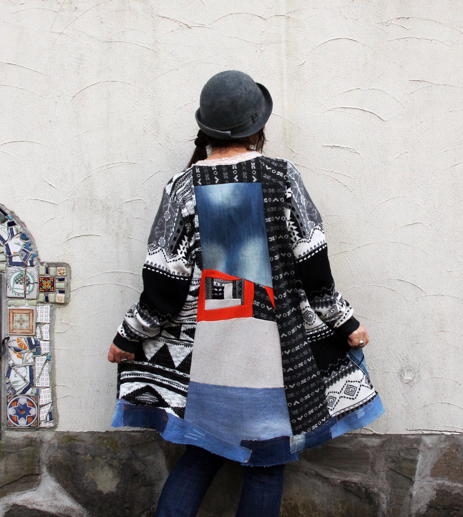 Plus Size 3X L-XXL Crazy Sweaters Fur and Blue Denim - Etsy