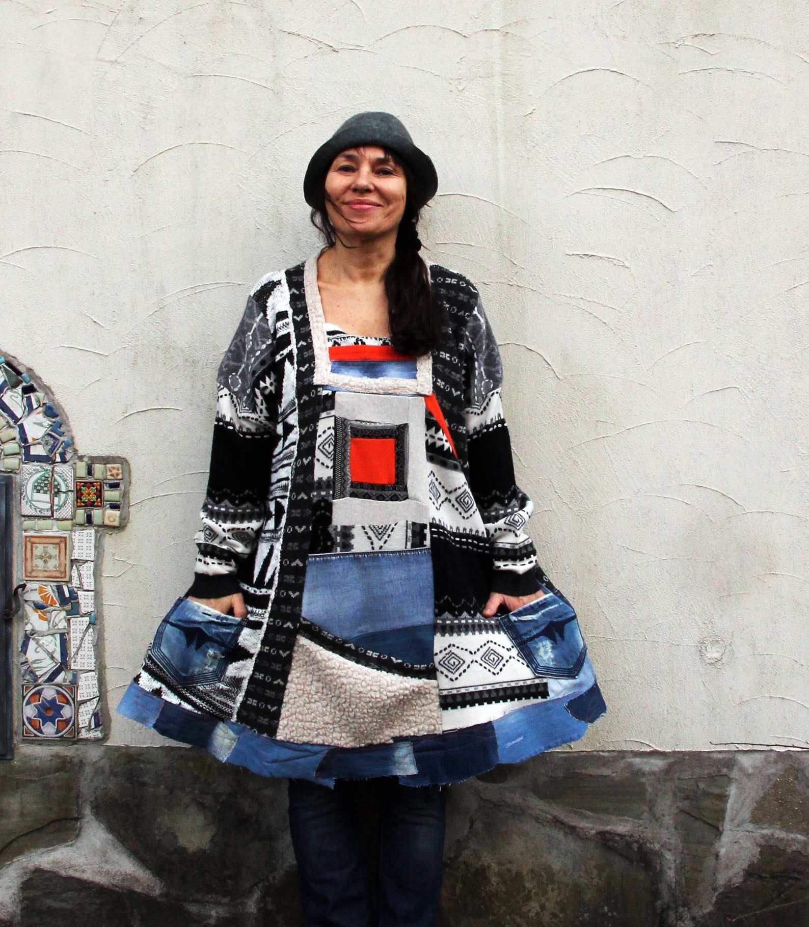 Plus Size 3X L-XXL Crazy Sweaters Fur and Blue Denim - Etsy