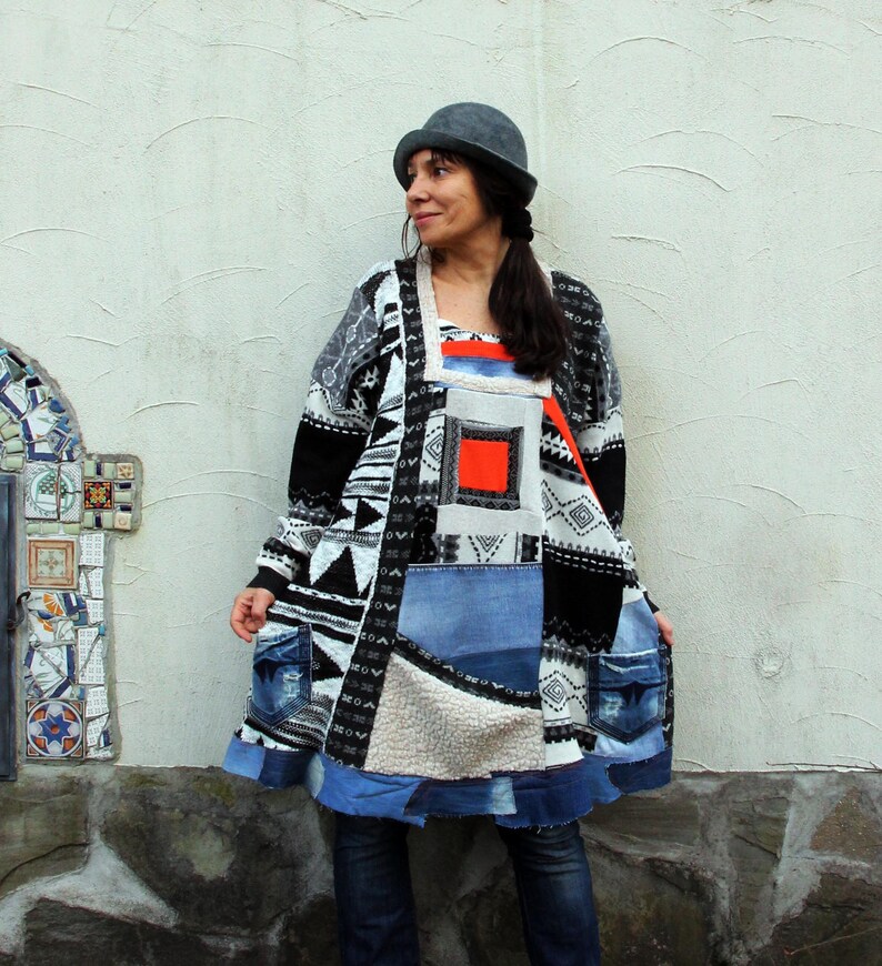 Plus Size 3X L-XXL Crazy Sweaters Fur and Blue Denim - Etsy