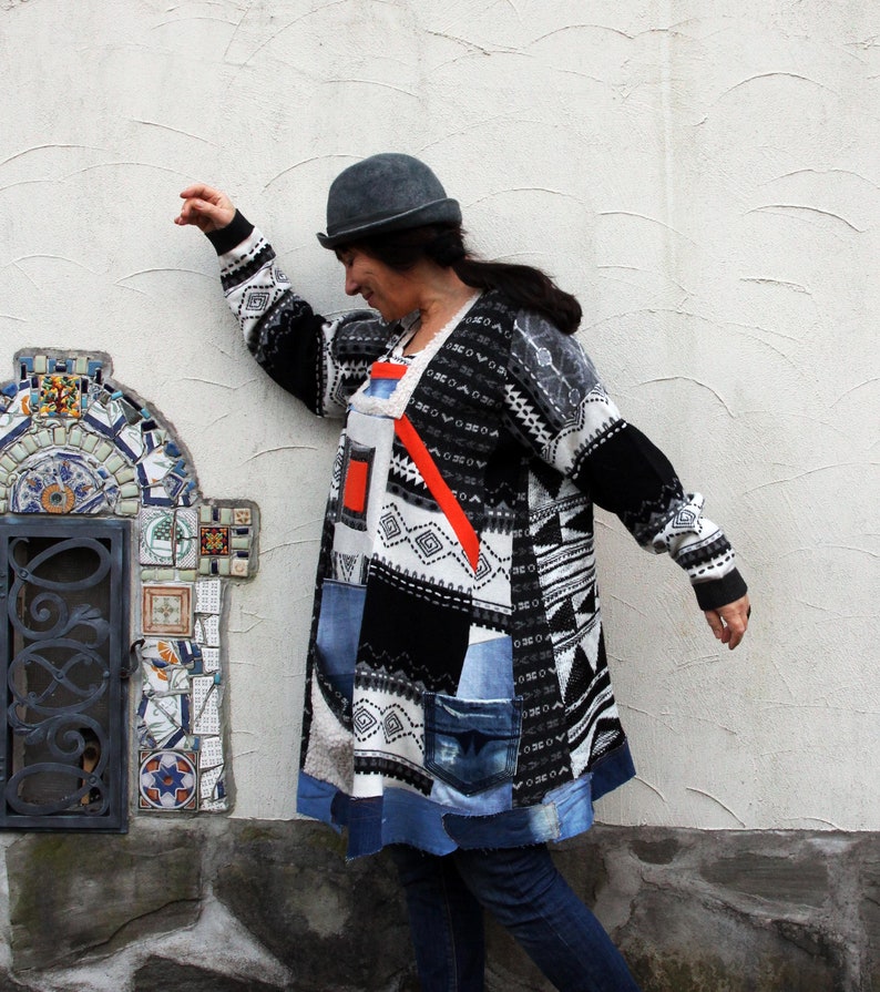 Plus Size 3X L-XXL Crazy Sweaters Fur and Blue Denim - Etsy