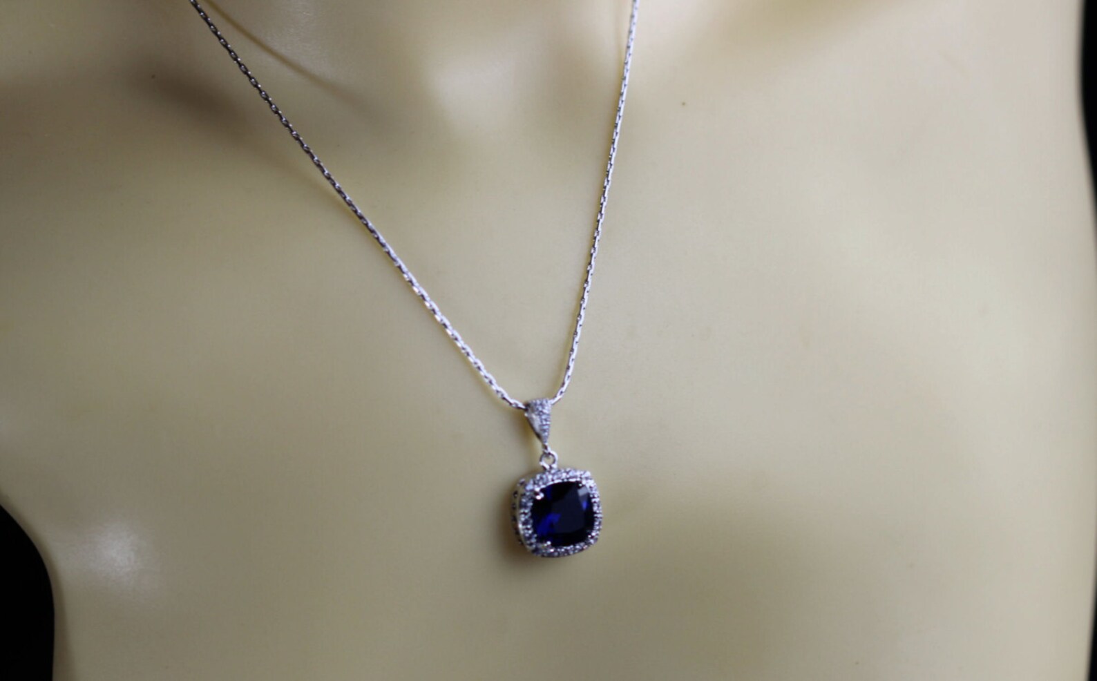 Sapphire Blue Bridal Jewelry Set Earring Necklace Set Blue - Etsy