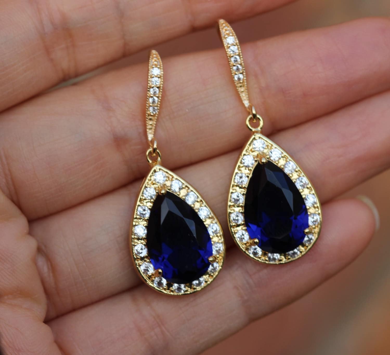 Blue Jewelry Sapphire Jewelry Set Gold Blue Jewelry Sapphire | Etsy