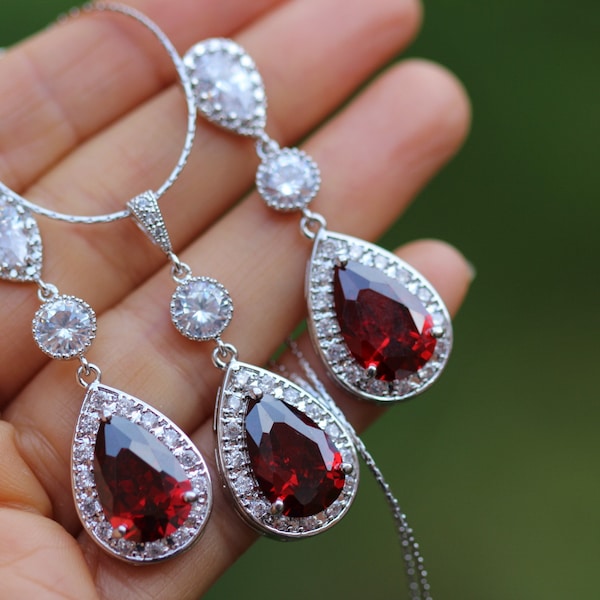 Red Wedding Jewelry - Etsy