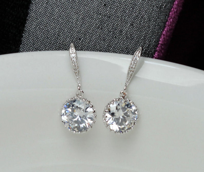 Cz Earring Cubic Zirconia Earring Bridal Earring Wedding - Etsy